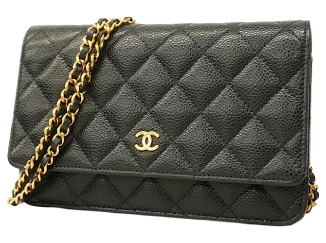 Chanel Black Caviar Leather Shoulder Wallet ref.1791652 - Joli Closet