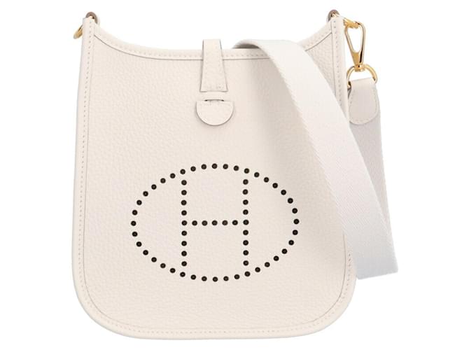 Hermès Hermes Evelyne TPM Shoulder Bag White Leather ref.1791701 - Joli ...