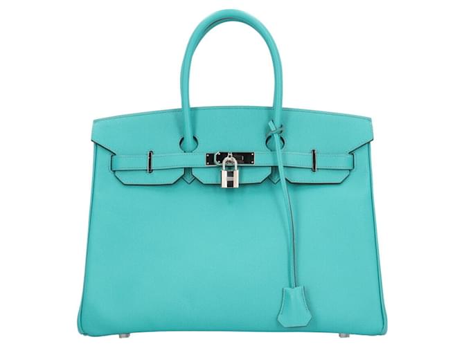 Hermès Hermes Birkin 35 Handbag in Epsom Blue Leather ref.1791816 ...