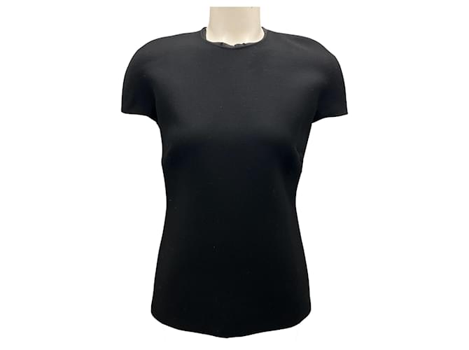 Bottega Veneta Black Cap Sleeved Zip-Back Wool Top ref.1791972 - Joli ...