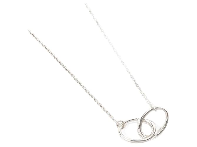 Tiffany & Co Silver Double Loop Elsa Peretti Necklace Silvery Metal ref ...