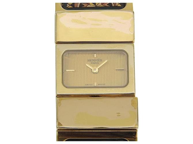 Hermès Hermes Locket Watch Gold Plated Quartz Green Metal ref.1807909 ...