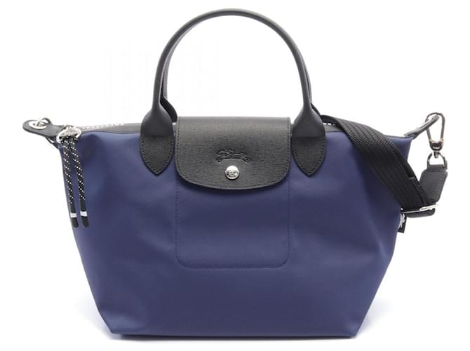 Longchamp Le Pliage Energy Nylon Leather 2way Bag Blue Cloth ref ...