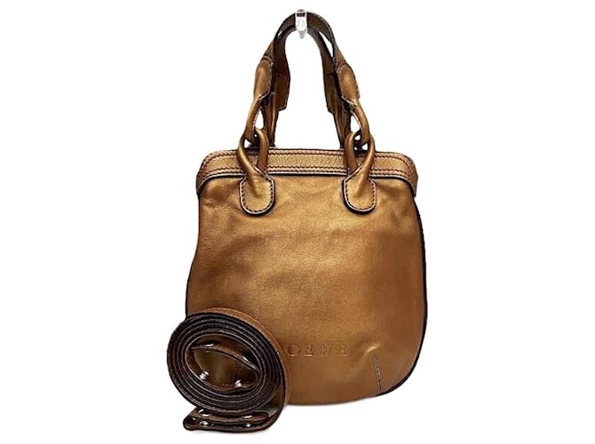 Loewe Leather Fiesta Gold Handbag Golden Metallic ref.1814802 - Joli Closet