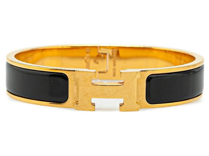 Hermès Hermes Click-Clack H PM Bangle Black Golden ref.1816428 - Joli ...