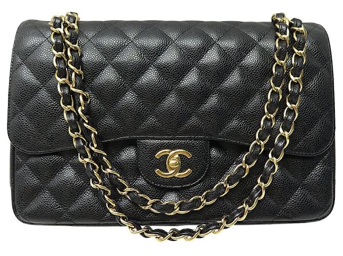 NEW CHANEL TIMELESS 11.12 GRAND CLASSIC JUMBO CAVIAR PURSE Black ...