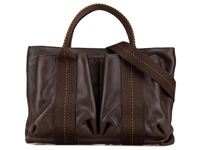 Brown Hermès Caravan Horizontal PM Satchel Leather ref.1824020 - Joli ...