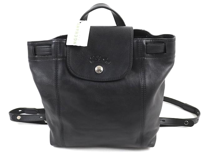Longchamp Le Pliage Cuir Leather Backpack Black ref.1828276 - Joli Closet
