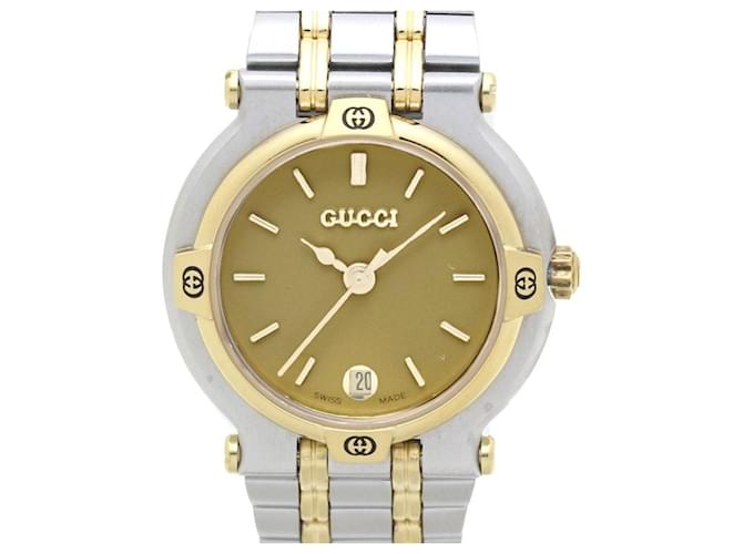 Gucci 9000L Stainless Steel Gold Plated Quartz Watch Golden Metal ref.1850399 - Joli Closet