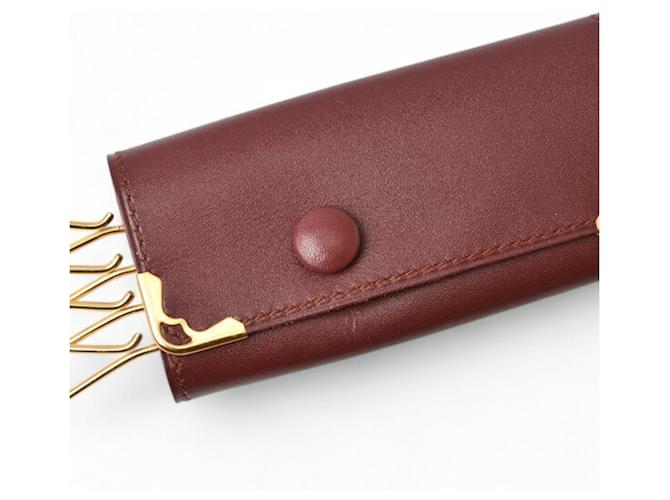 Cartier Bordeaux Leather Key Case Holder Dark red ref.1853613 - Joli Closet