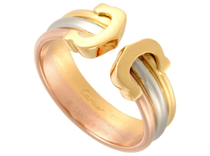 Cartier 2C Band Ring Golden White gold Yellow gold Pink gold ref ...
