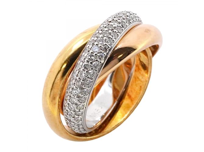 Cartier Trinity Pave Band Ring White gold Yellow gold Pink gold ref ...