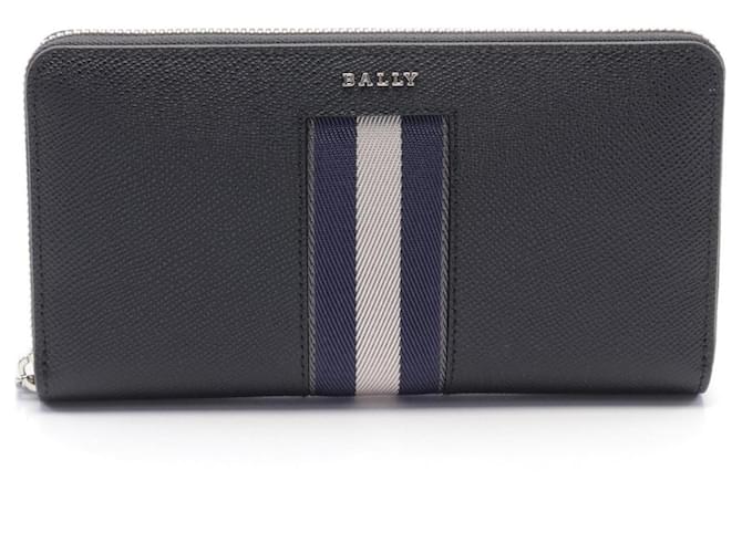 Bally Balen Long Wallet Black White Navy blue Leather ref.1857743 ...