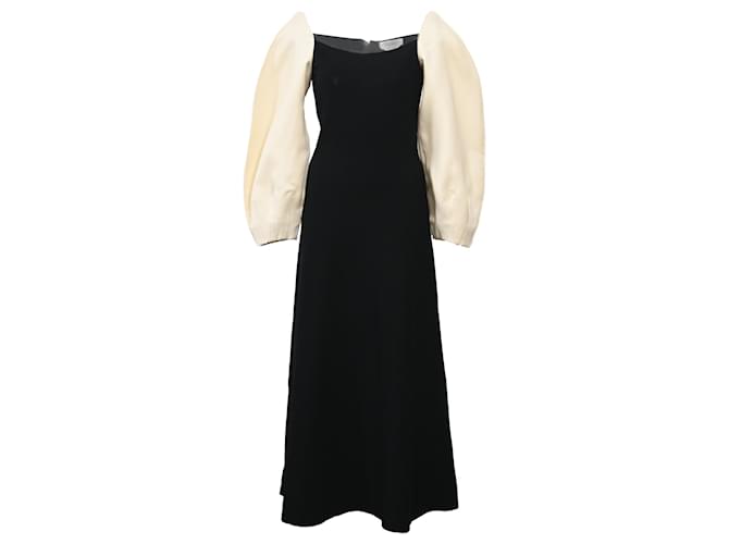 Gabriela Hearst Dee Maxi Dress in Ivory & Black Wool White Cream ref ...
