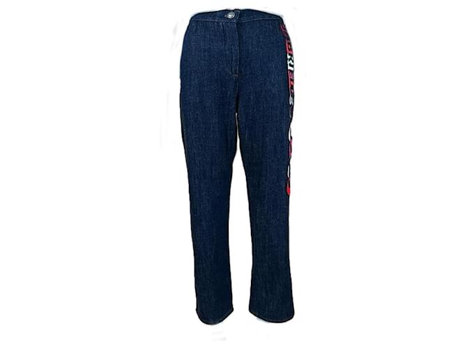 Chanel Coco Gabrielle Embroidery Jeans 36 FR Navy blue Cotton ref ...