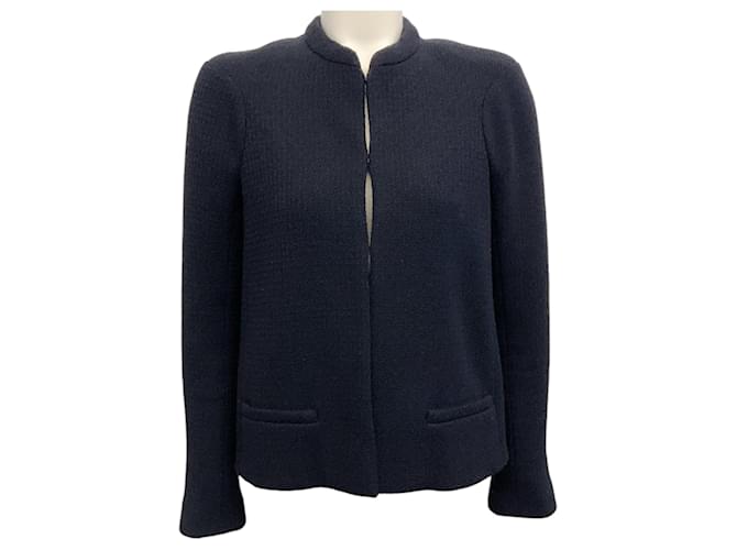 Chanel Black Wool Jacket with Inverted Back Pleat ref.1862667 - Joli Closet