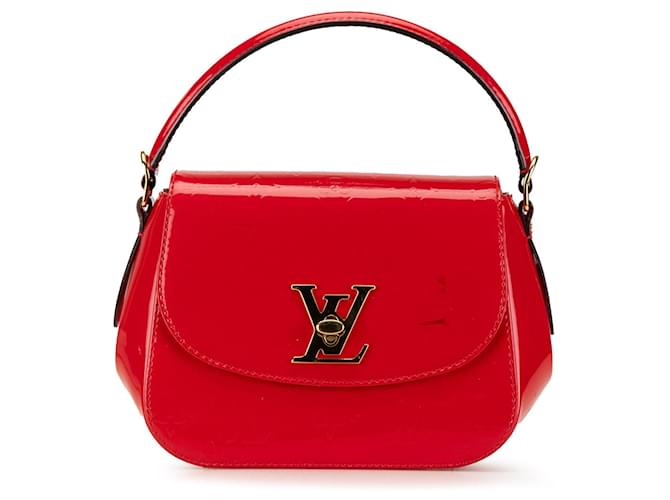Red Louis Vuitton Monogram Vernis Pasadena Satchel Leather ref.1863511 ...