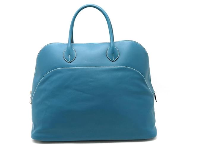 Hermès Hermes Bolide Relax 45 Boston Bag Blue Leather ref.1863696 ...
