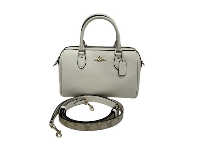 COACH Signature Rowan Satchel CH322 White Leather ref.1870060 - Joli Closet
