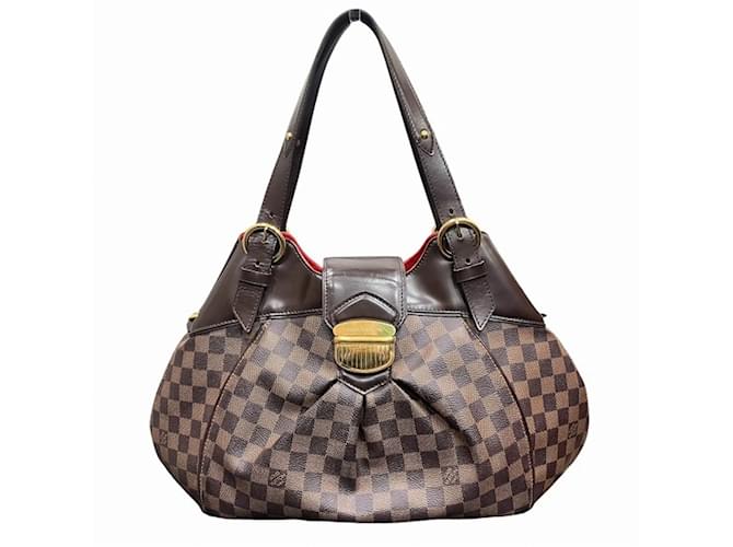 Sac à main épaule Louis Vuitton Damier Sistine GM Toile Marron ref ...