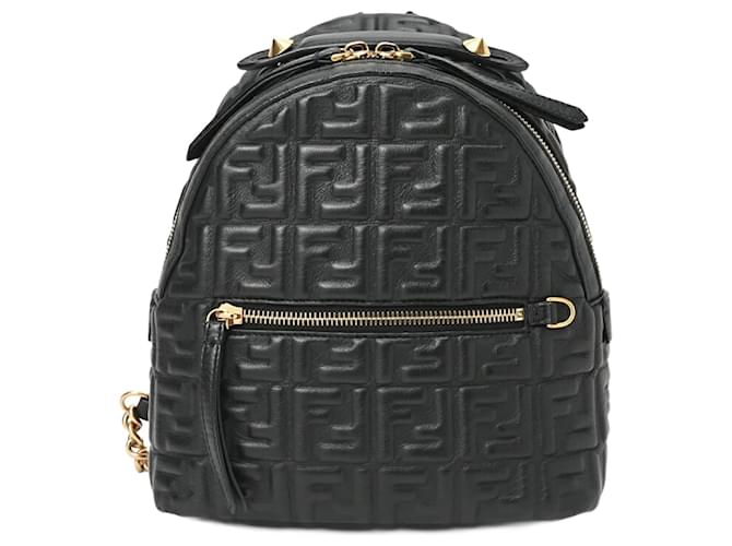 Fendi FF Small Backpack Black Leather ref.1874565 - Joli Closet
