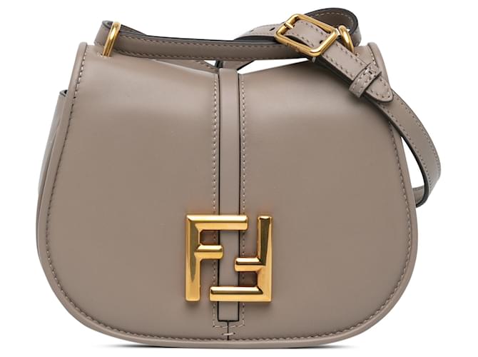 Gray Fendi Mini Leather C’mon Crossbody ref.1874726 - Joli Closet