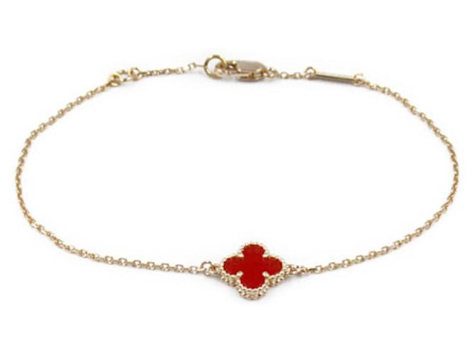 Bracelet en cornaline rouge Sweet Alhambra K18PG de Van Cleef & Arpels ...