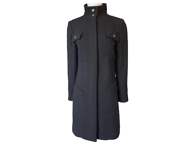 Chanel Supermarket Collection Black Tweed Coat 44 FR ref.1881347 - Joli ...