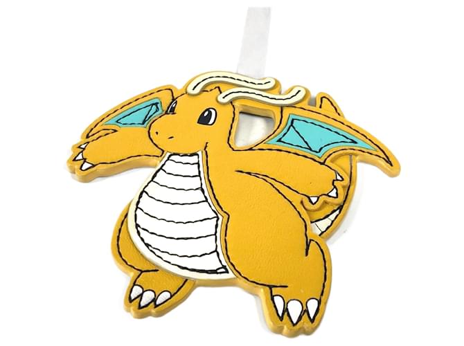 Fendi Pokemon Collaboration Zucca Dragonite Keychain Yellow Leather ref ...