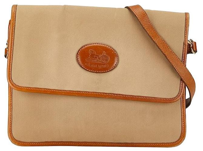 Céline Celine Canvas Leather Logo One Shoulder Bag Brown Cloth ref ...