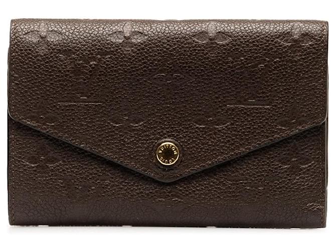 Louis Vuitton Monogram Empreinte Compact Trifold Wallet Brown Leather ...