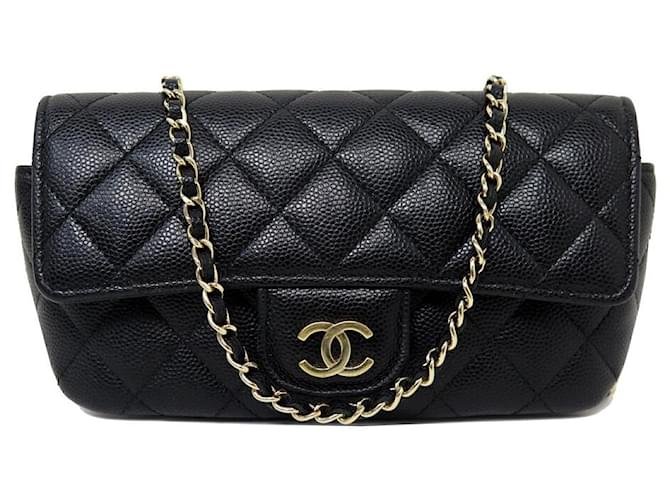 NEW CHANEL SIMPLE FLAP TIMELESS CAVIAR LEATHER QUILTED HANDBAG Black ...