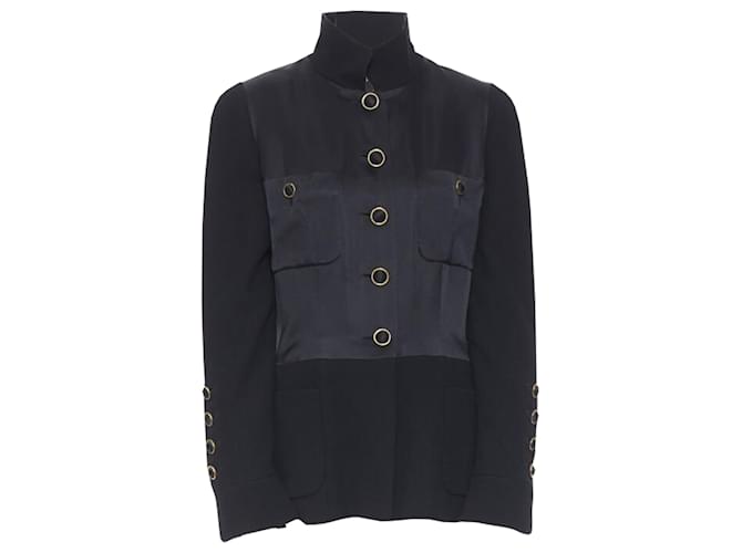 Chanel satin crepe mandarin jacket (Sold) - Joli Closet