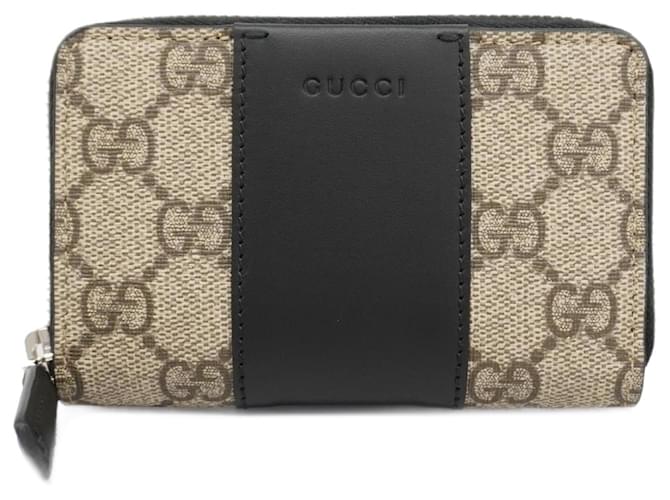 Gucci GG Supreme Coin Purse Brown Black Plastic ref.1911520 - Joli Closet