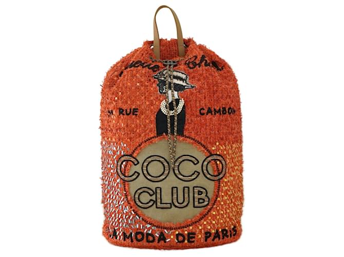 Chanel Backpacks Orange Tweed ref.1918507 - Joli Closet