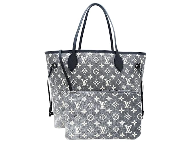 Louis Vuitton Neverfull MM Tote Bag Black Grey Denim ref.1924276 - Joli ...