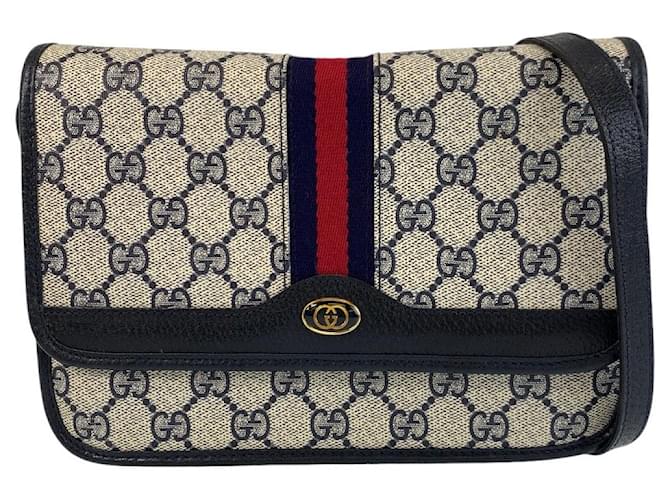 Gucci PVC Leather Shoulder Bag Crossbody Grey Cloth ref.1924503 - Joli ...