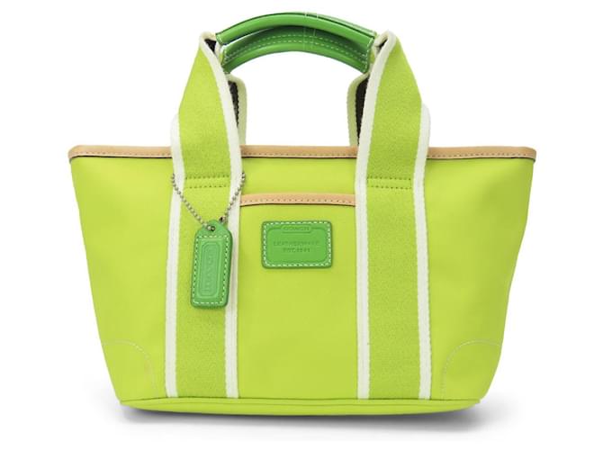 USED COACH Canvas Tote Bag 6268 Green Cloth ref.1927494 - Joli Closet