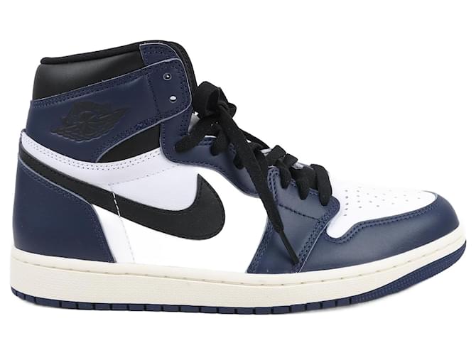 Nike Air Jordan Leather High-Top Sneakers in White x Navy DZ5485-401 ...