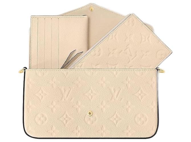 Louis Vuitton LV Felicie pochette Cream Leather ref.1930242 - Joli Closet
