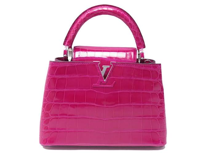 NEW LOUIS VUITTON CAPUCINES BB GATOR LEATHER CROCODILE BAG Fuschia ...