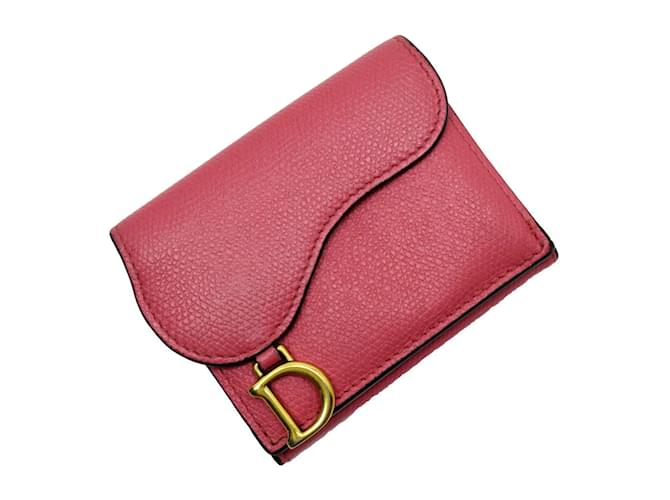 Christian Dior Pink Tri-fold Wallet Leather ref.1939916 - Joli Closet