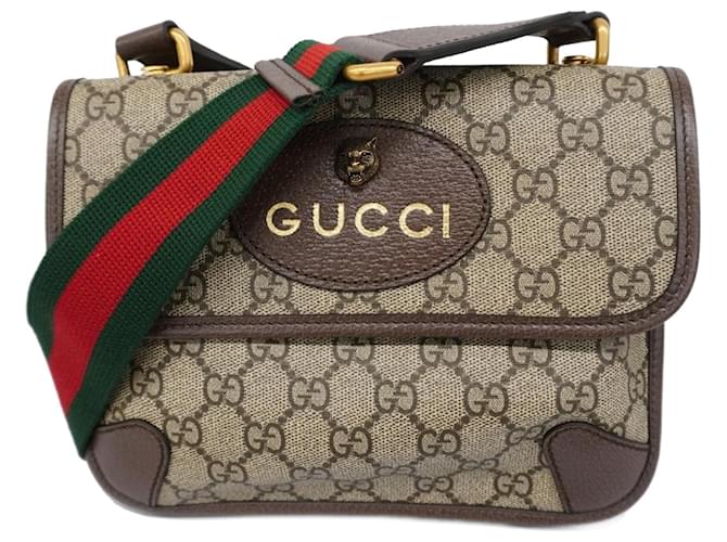 Gucci Shoulder Bag GG Supreme Sherry Line Brown Beige Plastic ref ...
