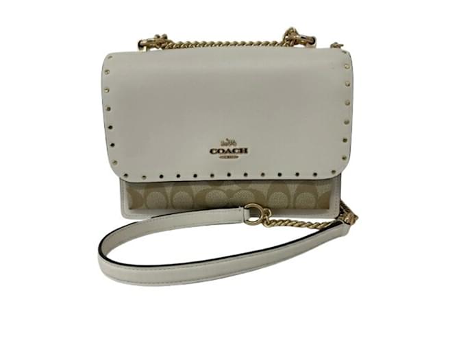 COACH Klare Crossbody Chain Shoulder Bag 90400 Beige Leather Cloth ref ...