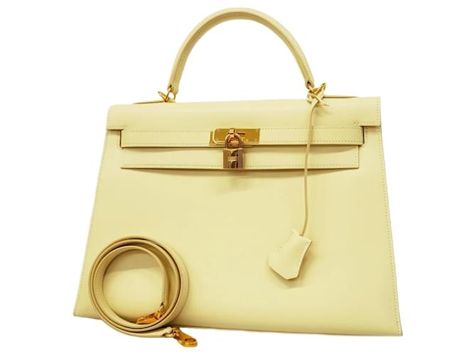 Hermès Hermes Kelly 32 Handbag in Ivory Cream Pony-style calfskin ref ...