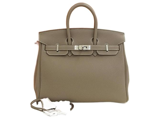 Hermès Hermes Birkin 25 Handbag in Togo Etoupe Grey Taupe Leather ref.1954366 - Joli Closet
