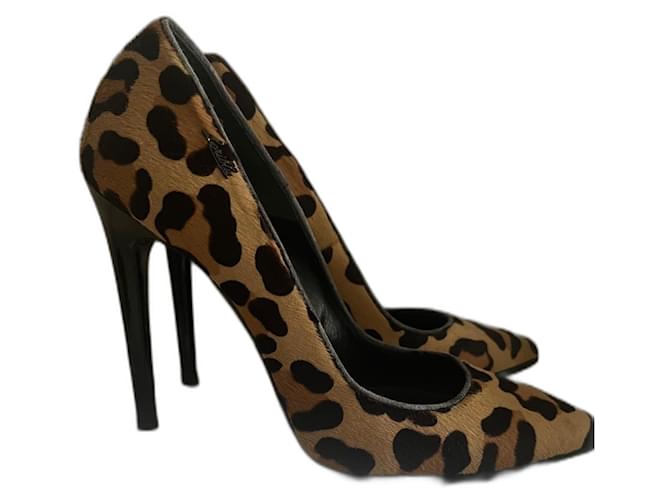 Loriblu Heel Brown Leather Fur ref.1956826 - Joli Closet