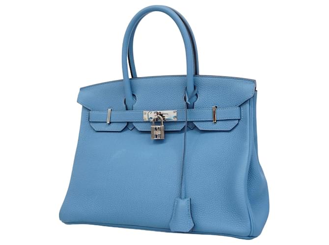 Hermès Hermes Birkin 30 Togo Handbag in Azur Blue Leather ref.1960525 ...