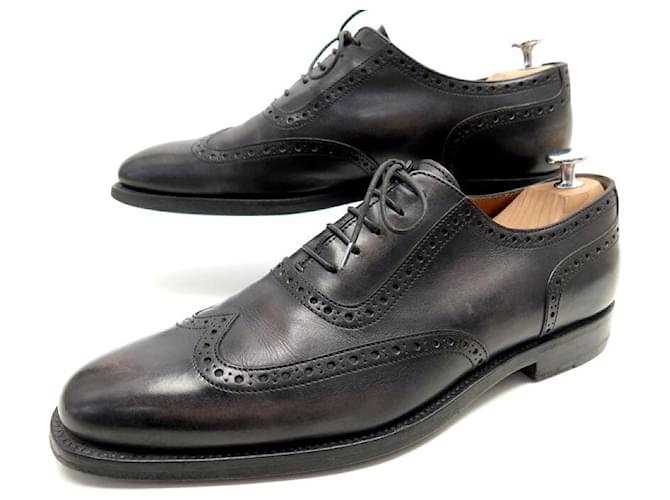 BERLUTI RICHELIEU SHOES 7.5 41.5 FLOWERED TOE GRAY PATINA LEATHER Grey ...