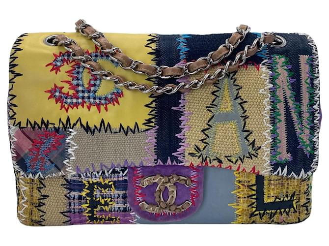 Chanel 2011 Jumbo Patchwork Multicolor Classic Flap Bag Multiple colors ...